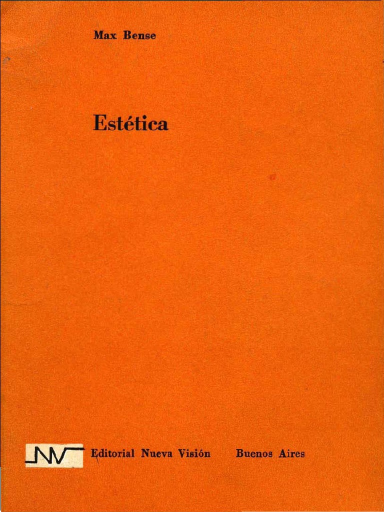 Max Bense. Estética PDF | PDF | Estética | Existencia
