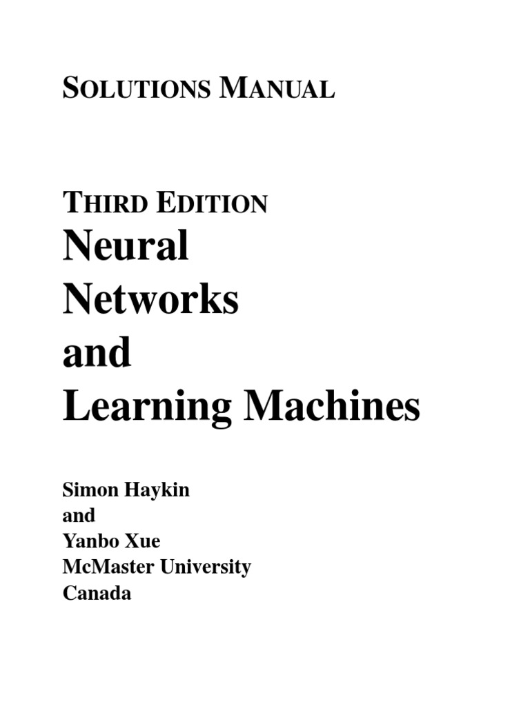 Haykin Xue Neural Networks and Learning Machines 3ed Soln PDF | PDF | Eigenvalues And ...