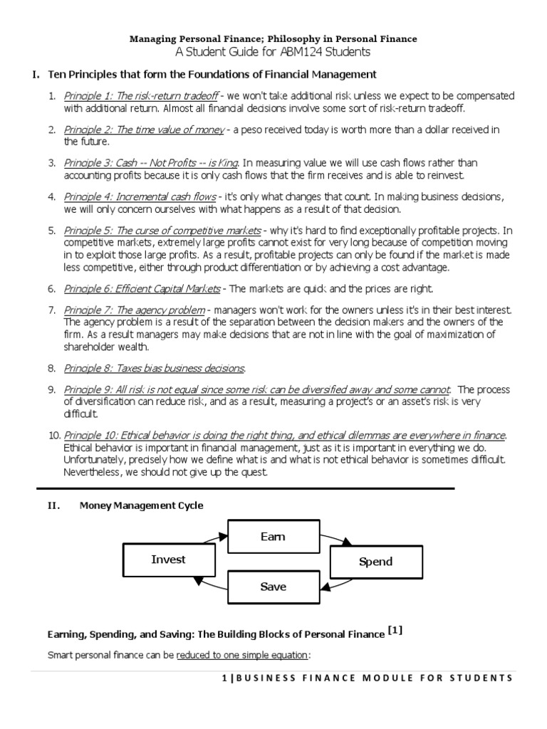 Personal Finance Management Principles | PDF | Profit (Accounting ...