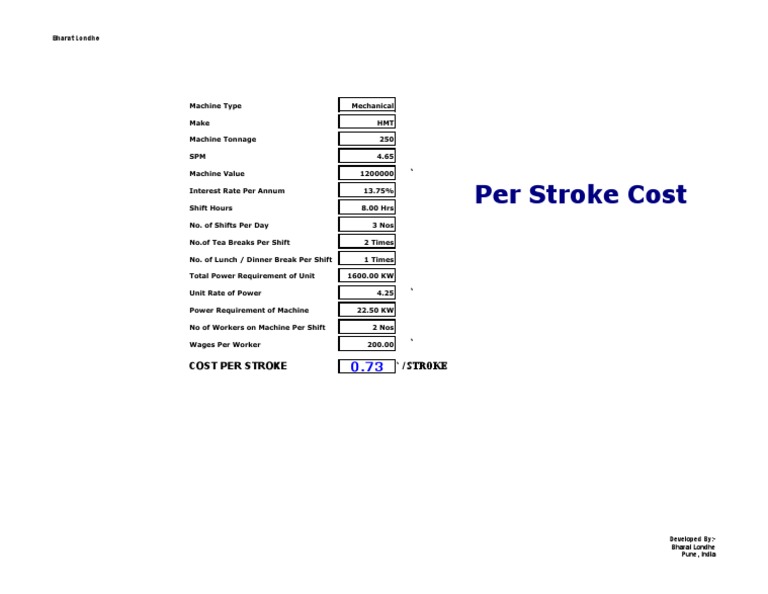 Sheet Metal Bending Cost Analysis | PDF