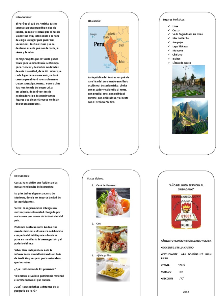 Triptico Peru | PDF | Perú | América del Sur