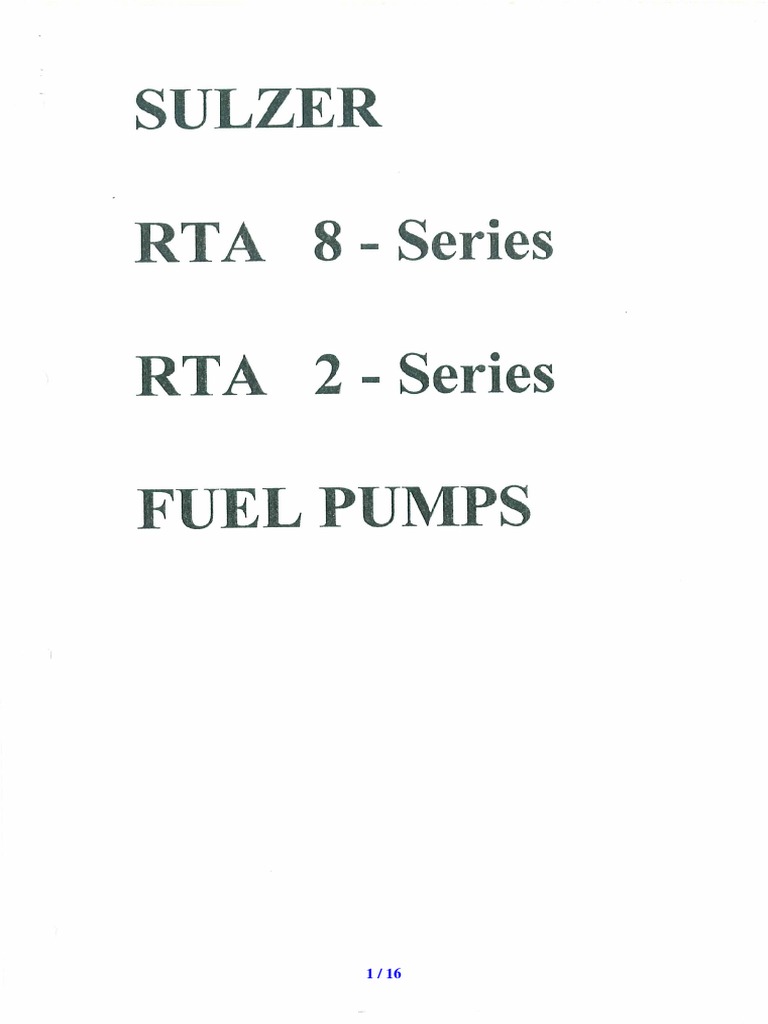 05 - B - RTA 8 Series RTA 2 Series Fuel Pump Update | PDF | Valve | Pump