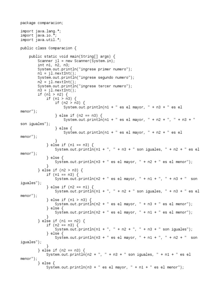Comparación de 2 números JAVA Netbeans
