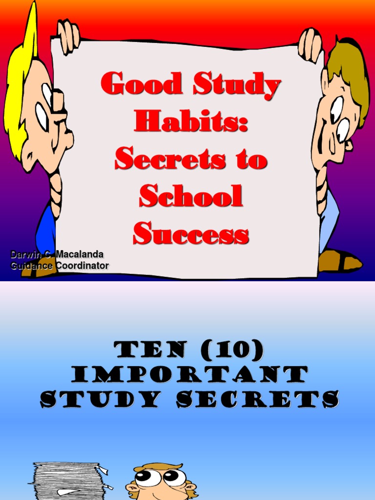 Good Study Habits: Secrets To School Success: Darwin C. Macalanda ...