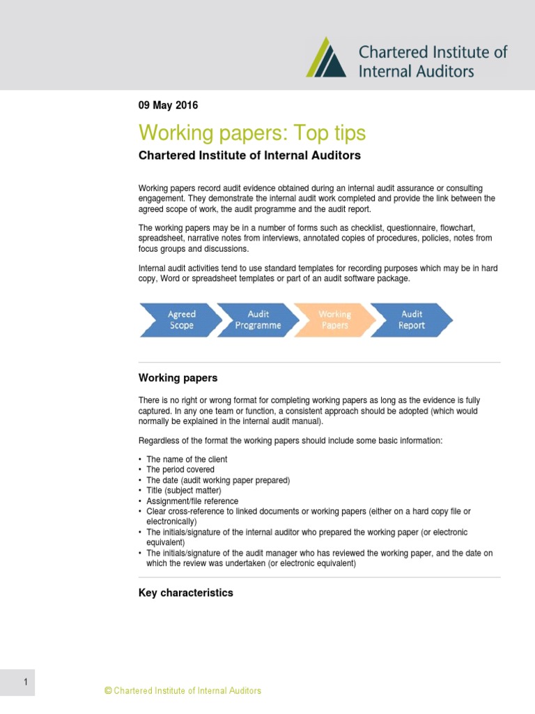 Working Papers - Top Tips PDF | PDF | Internal Audit | Audit