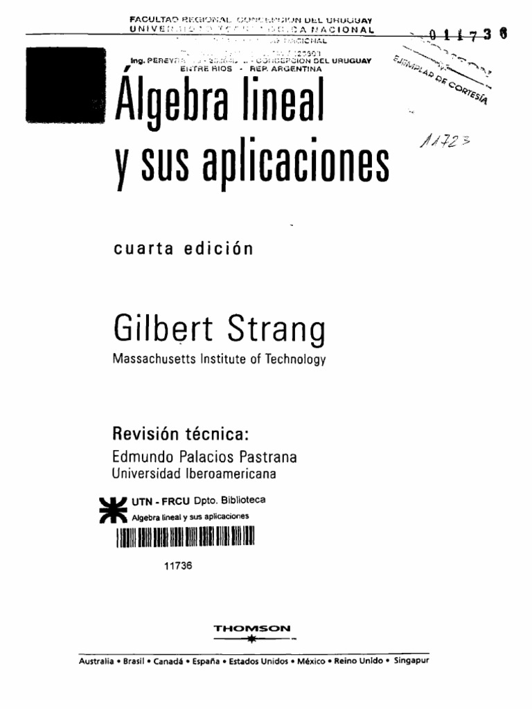 Algebra Lineal Strang Español | PDF