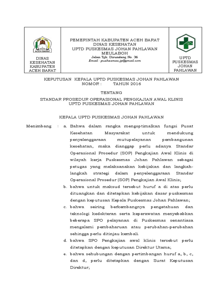 SK Pengkajian Awal Klinis | PDF | Pengembangan Diri | Kesehatan Holistik