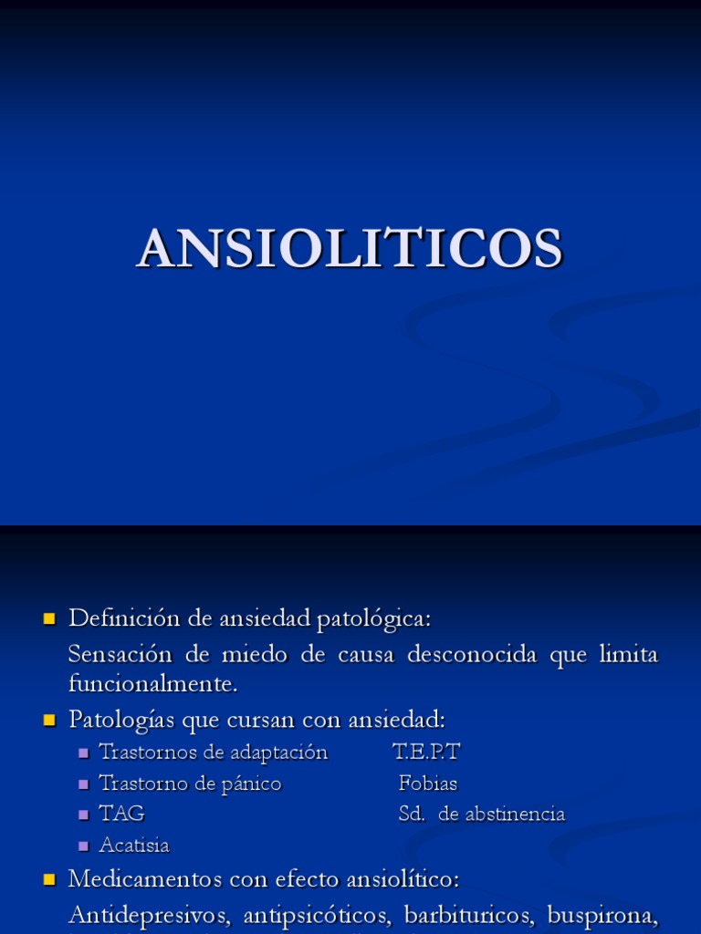 ANSIOLITICOS | PDF | Benzodiazepinas | Diagnóstico psiquiátrico