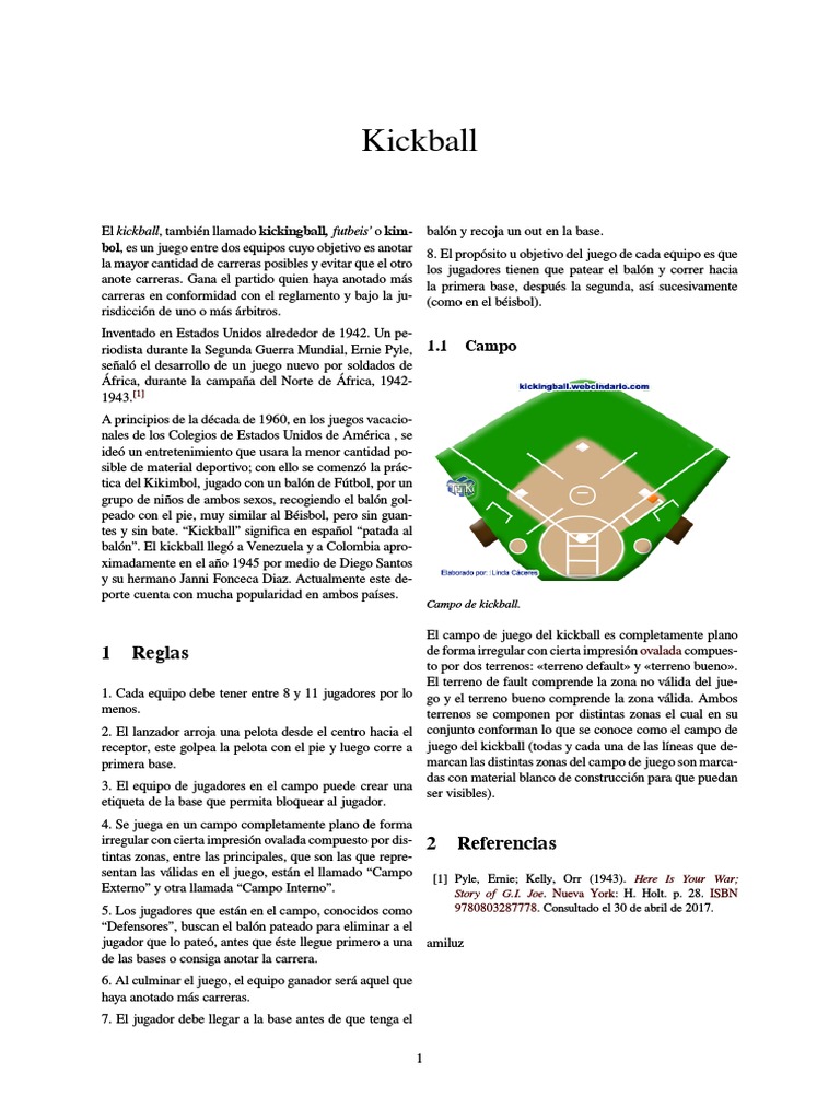 Kickball | PDF | Reglas y regulaciones deportivas | Juegos de pelota