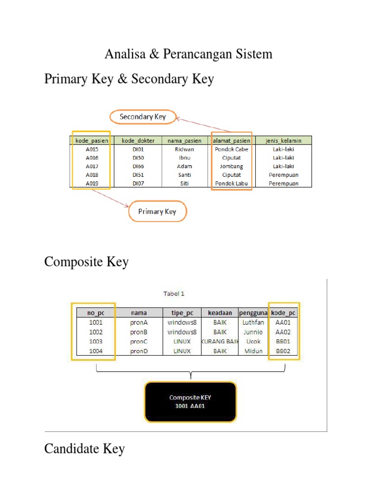 A Guide to Understanding Key Concepts for Database Design Including Primary Keys, Secondary Keys ...