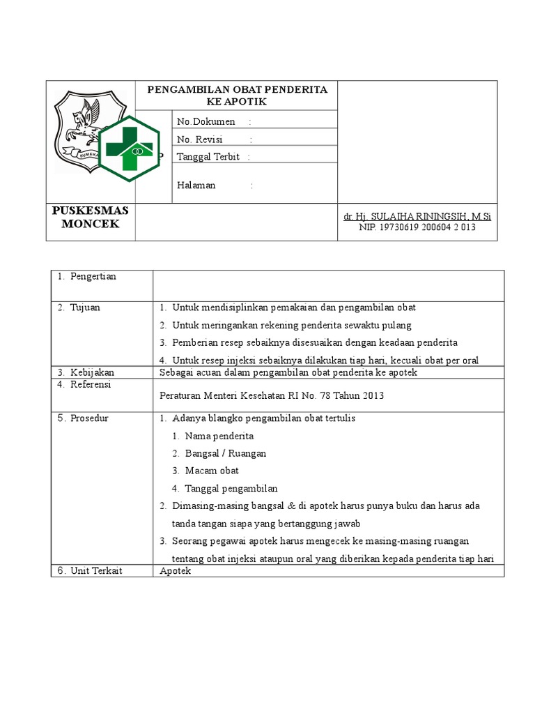Mengatur Pengambilan Obat Penderita Ke Apotek Pdf