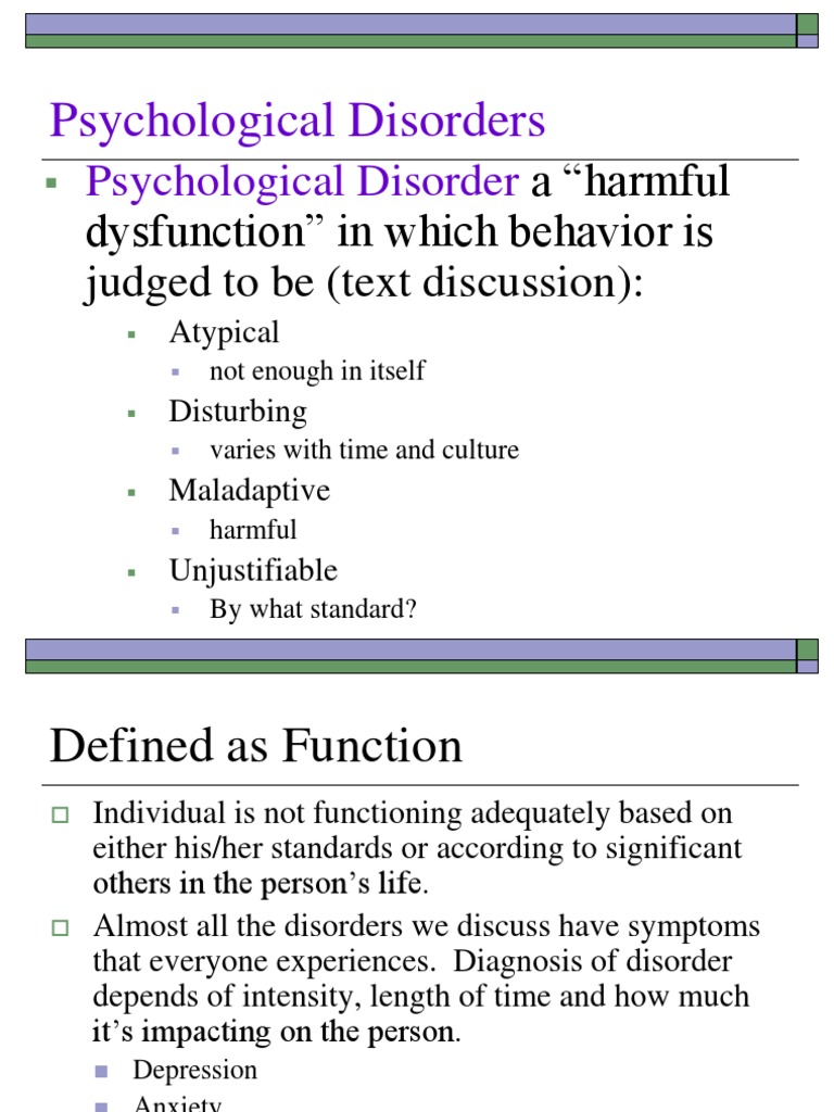 Intro Psychological Disorders | PDF | Anxiety Disorder | Mental Disorder