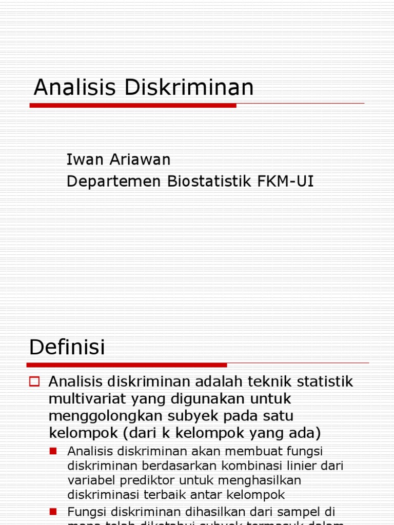 Analisis Diskriminan | PDF