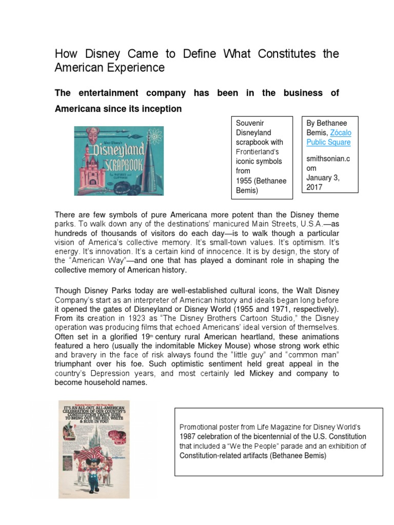 Disney's Role in Shaping Americana | PDF | Walt Disney | Disneyland