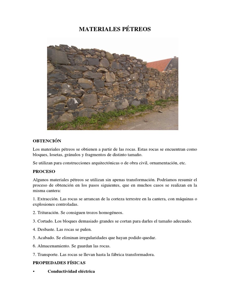 Materiales Petreos | PDF | Roca (geología) | Elasticidad (Física)