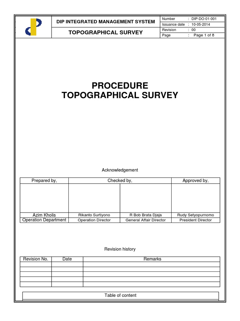 SOP Topographical Survey | PDF | Surveying | Topography
