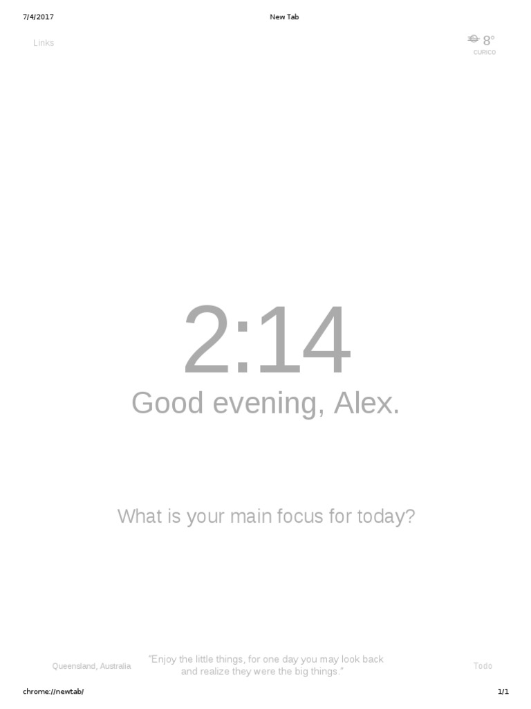 Good Evening, Alex.: What Is Your Main Focus For Today? | PDF