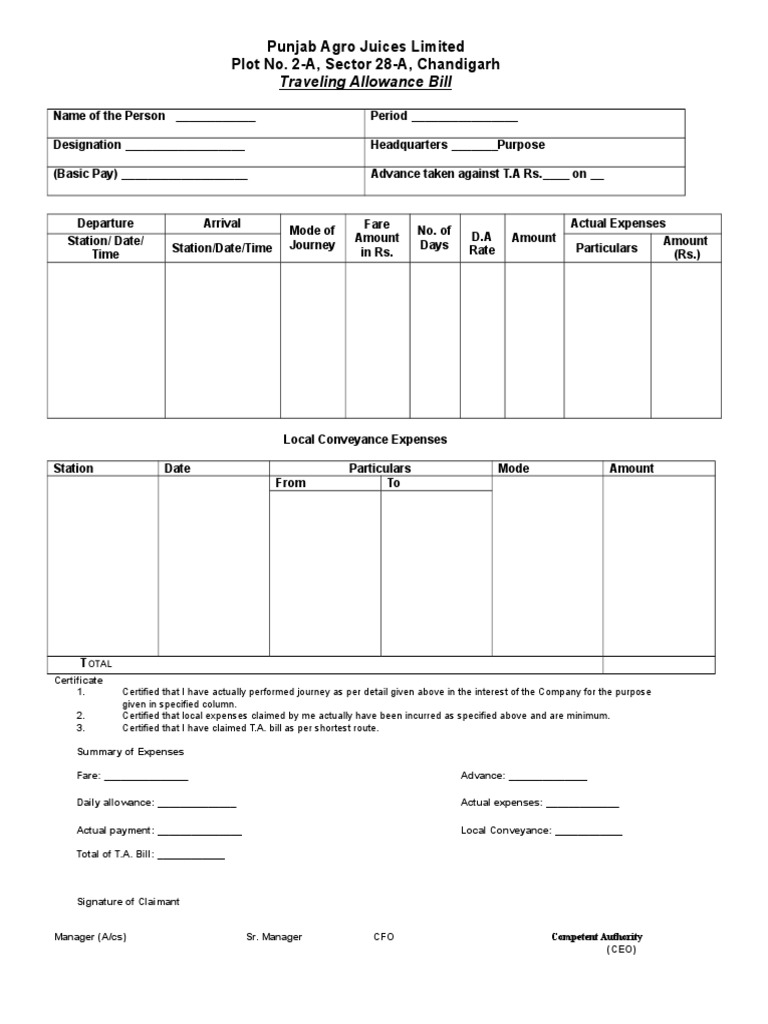 TA Form (Format) | PDF | Government | Business