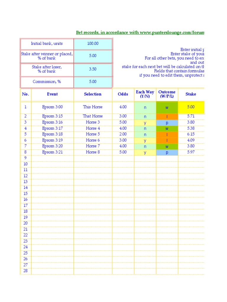 Bet Record Each Way | PDF | Gambling | Odds