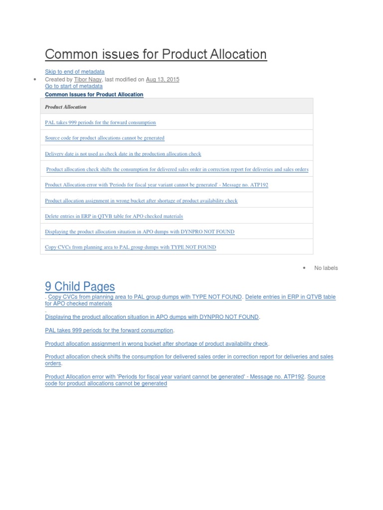 Common Product Allocation Issues Explained | PDF