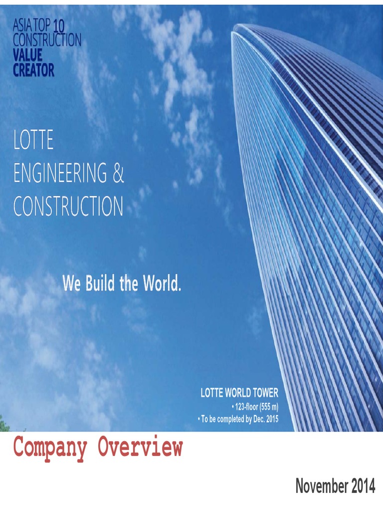 LOTTE E&C - Introduce | PDF | Retail | Economies