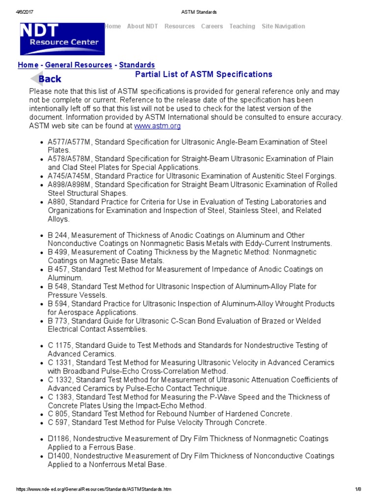 ASTM Standards - PDF 1 | Download Free PDF | Nondestructive Testing ...