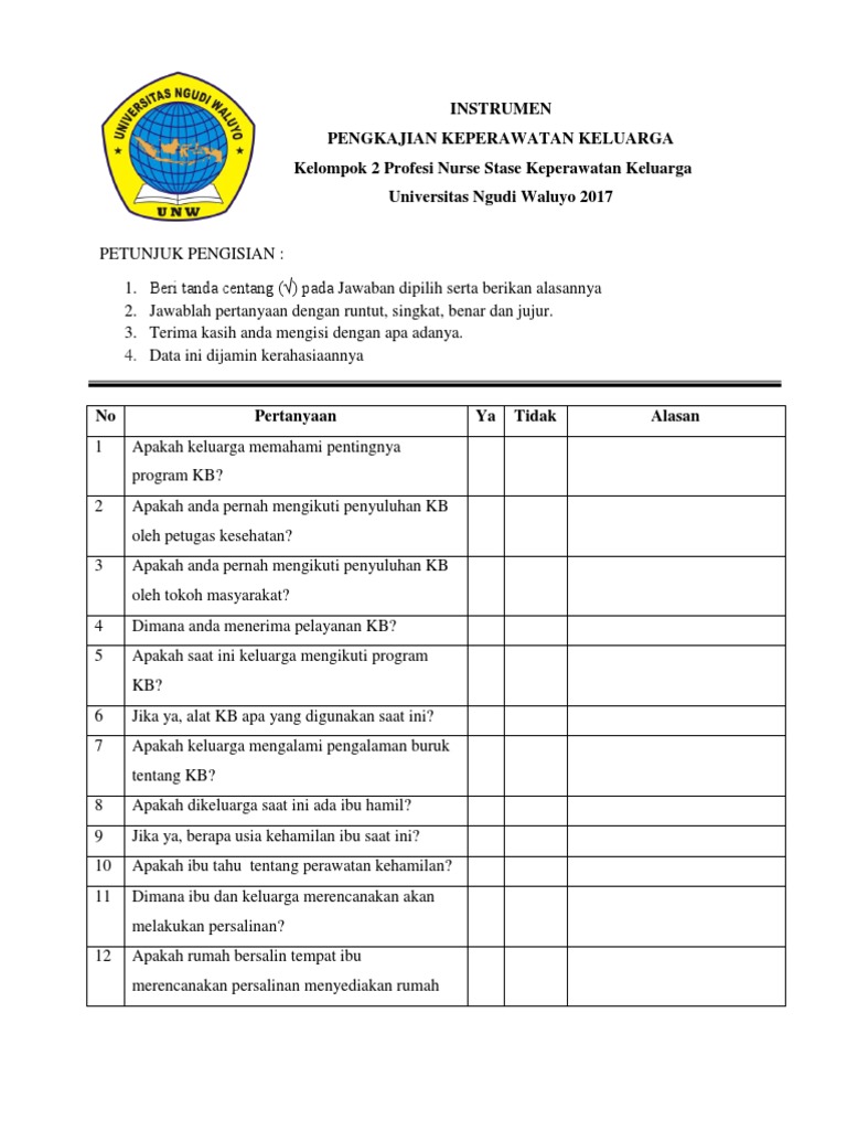 Kuesioner Keluarga | PDF | Kesehatan Holistik