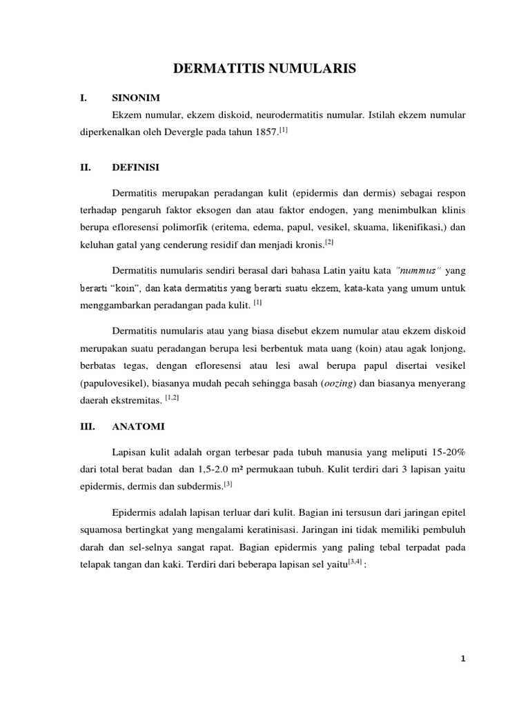 Referat Dermatitis Numularis | PDF