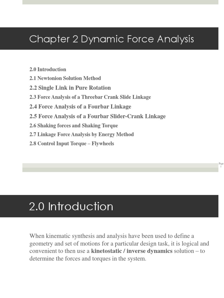 Dynamic Force Analysis of Linkages | PDF | Torque | Kinematics