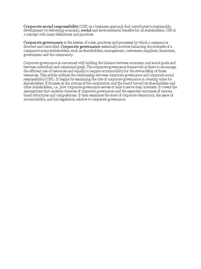 Difference Between CSR and CSG | PDF