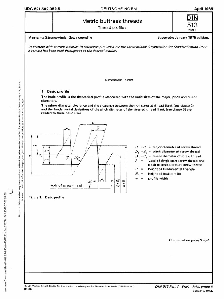 DIN 513 Buttress Thread Standards | PDF