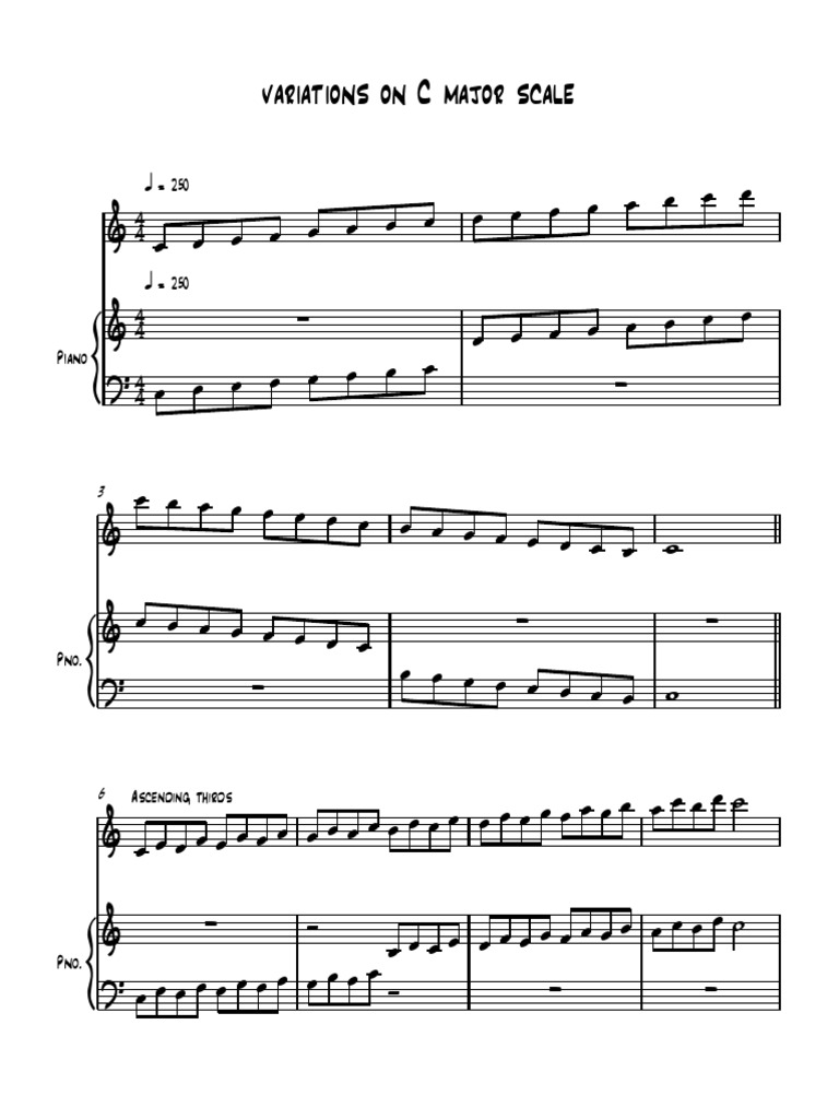Variations On C Major Scale | PDF | Music Theory | Elements Of Music