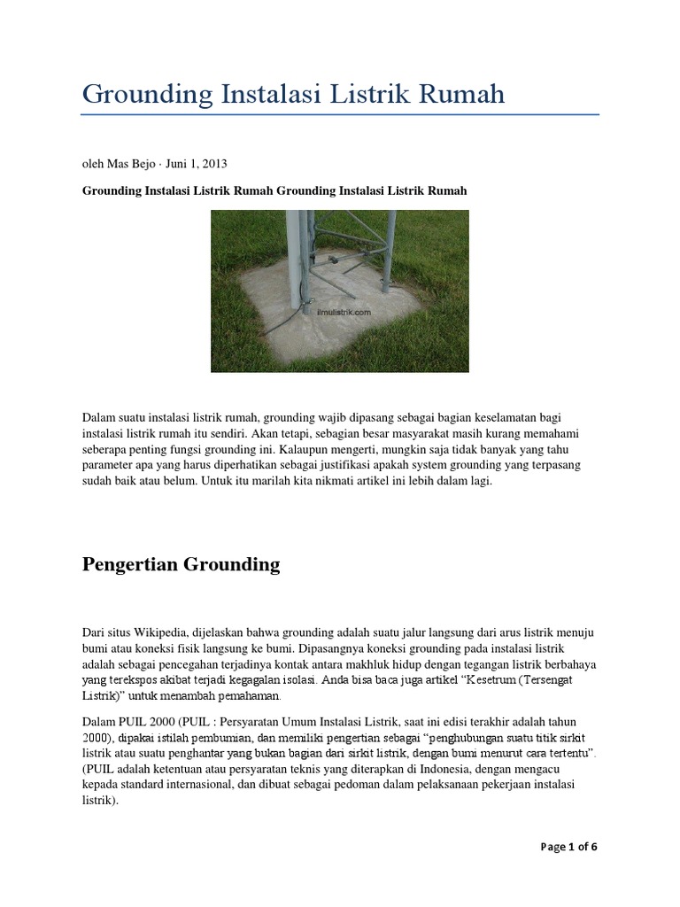 Grounding Instalasi Listrik Rumah | PDF | Komputer