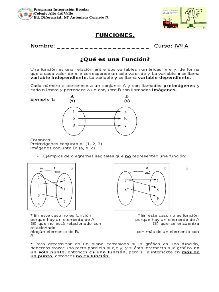 Guía Funciones | PDF | Función (Matemáticas) | Funciones y mapeos