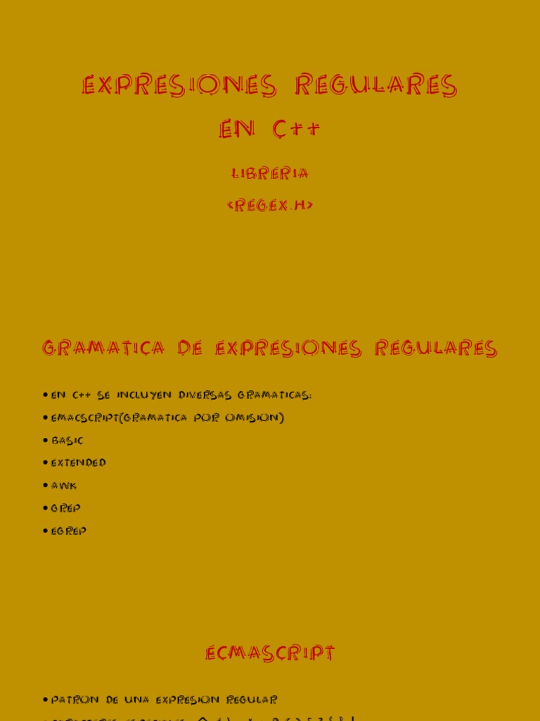 Expresiones Regulares en CPP | PDF | Expresión regular | C