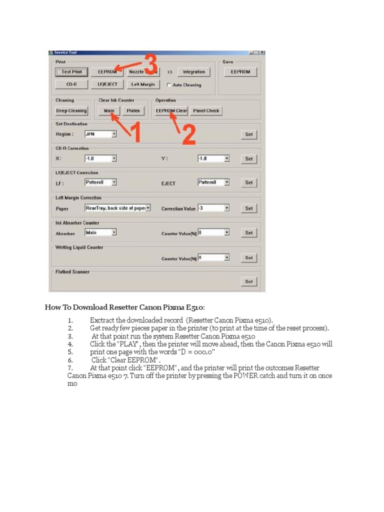 How To Download Resetter Canon Pixma E510 | PDF