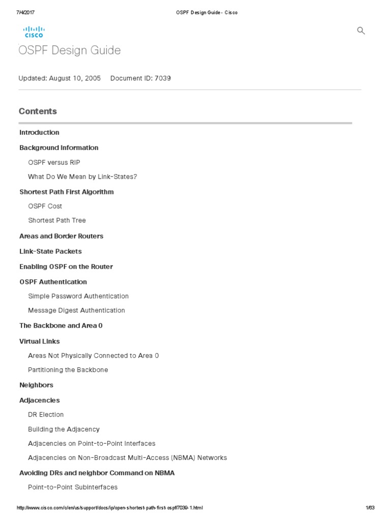 OSPF Design Guide - Cisco | PDF | Routing | Computer Standards