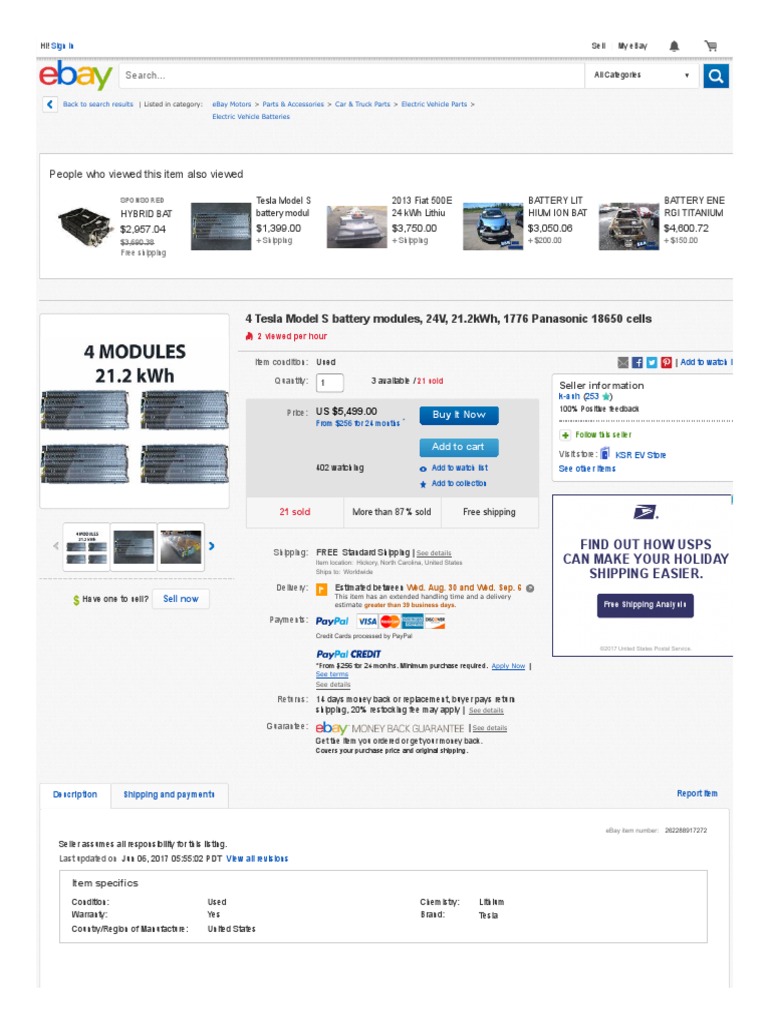 4 Tesla Model S Battery Modules, 24V, 21 | PDF | Tesla Model S ...