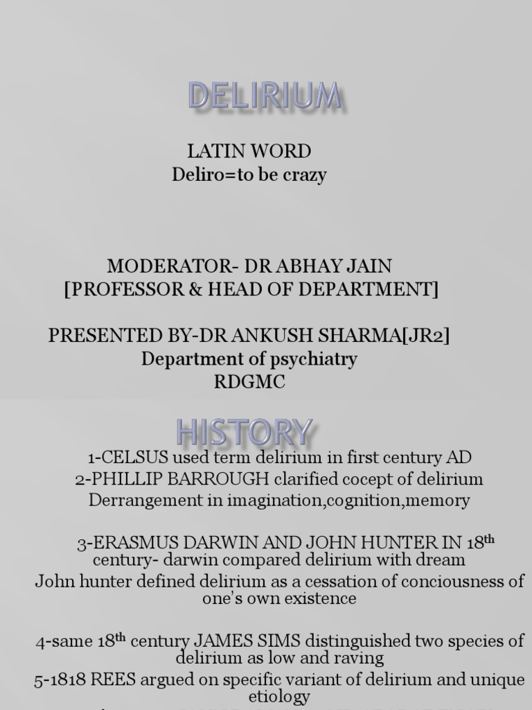 Understanding Delirium: Causes and Effects | PDF | Psychoactive Drugs ...