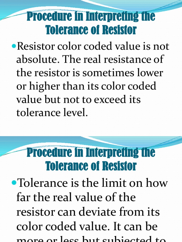 Procedure in Interpreting The Tolerance of Resistor | PDF