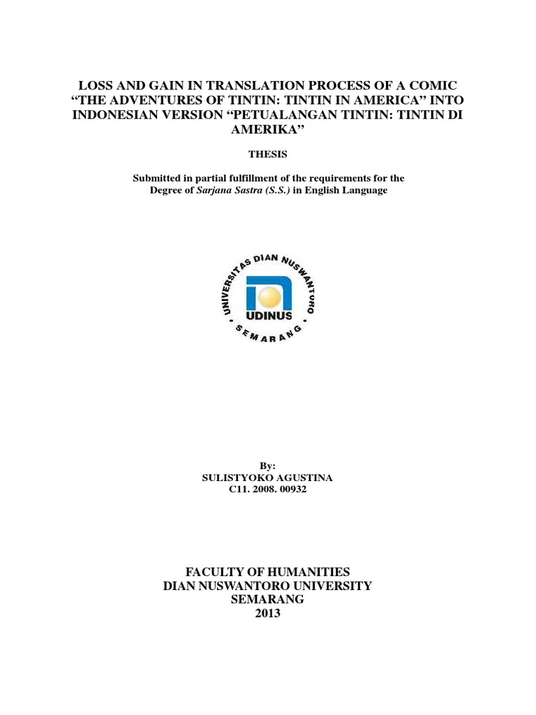 Thesis - Ninna - Loss and Gain in Translation | PDF | Comic Book ...