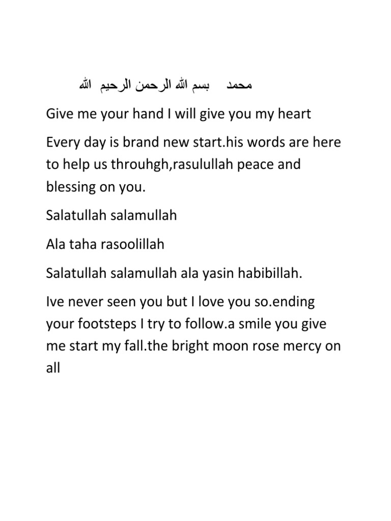 Lirik Lagu Raef Peace and Blessings | PDF