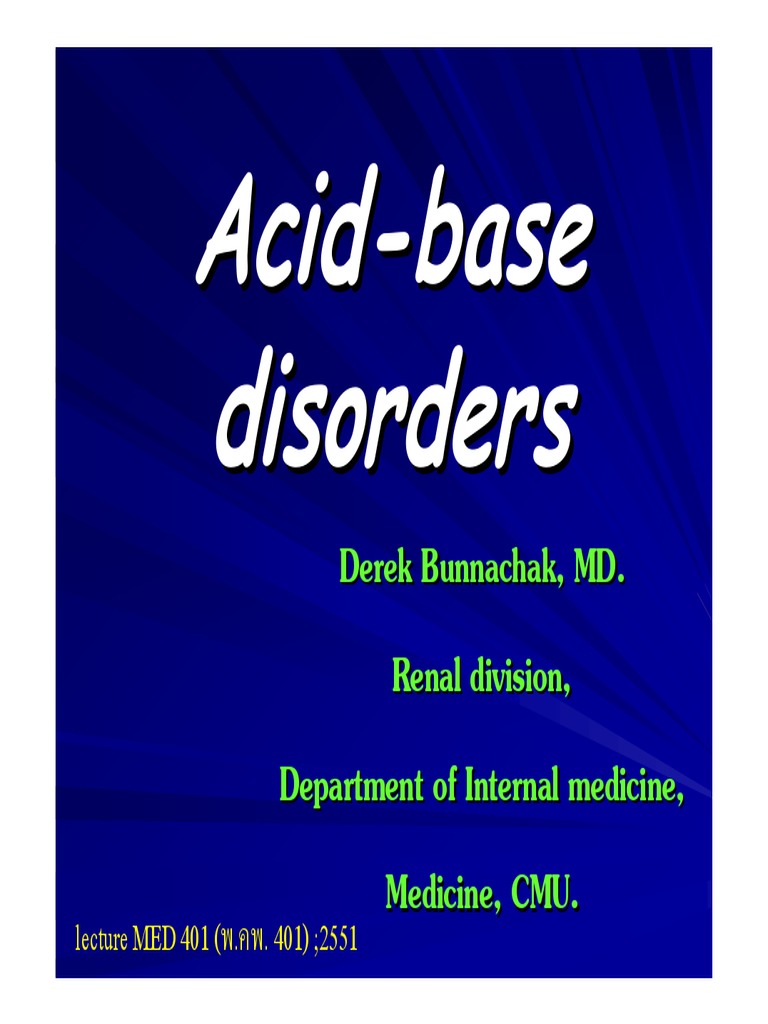 18 Acid Base Disorders | PDF | Physiology | Medical Specialties