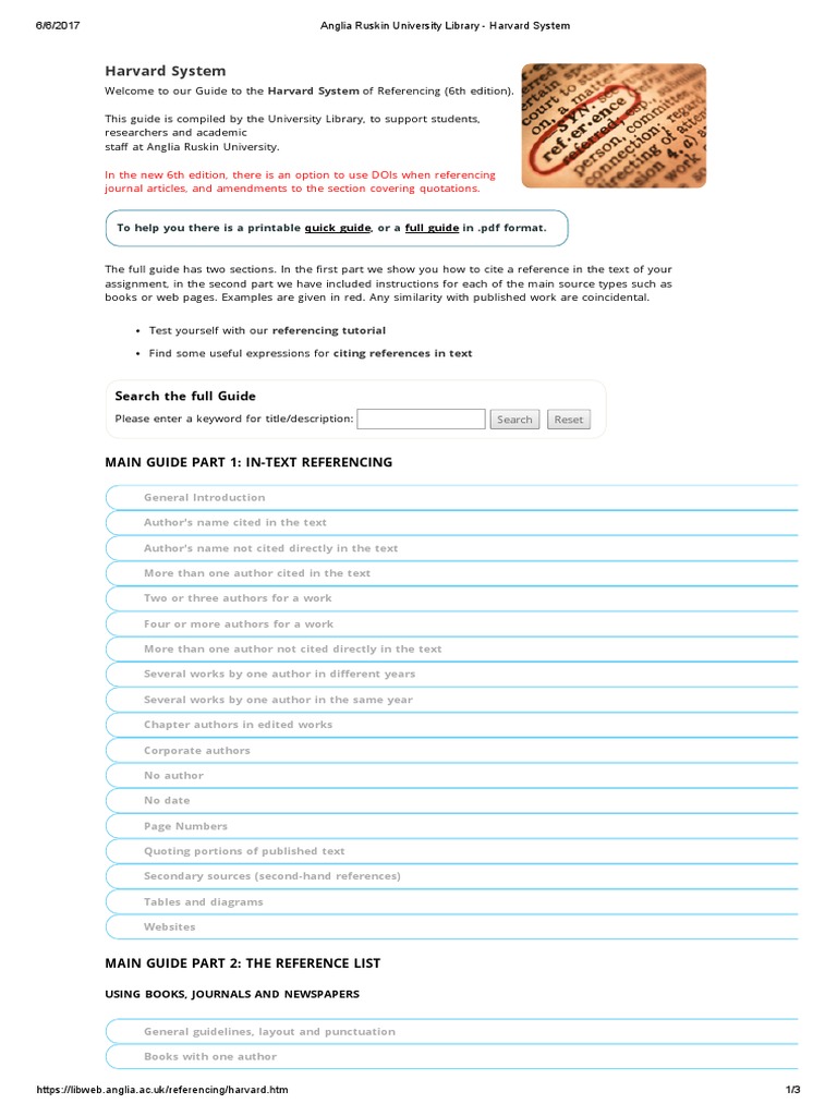 Anglia Ruskin University Library - Harvard System | PDF | Books ...