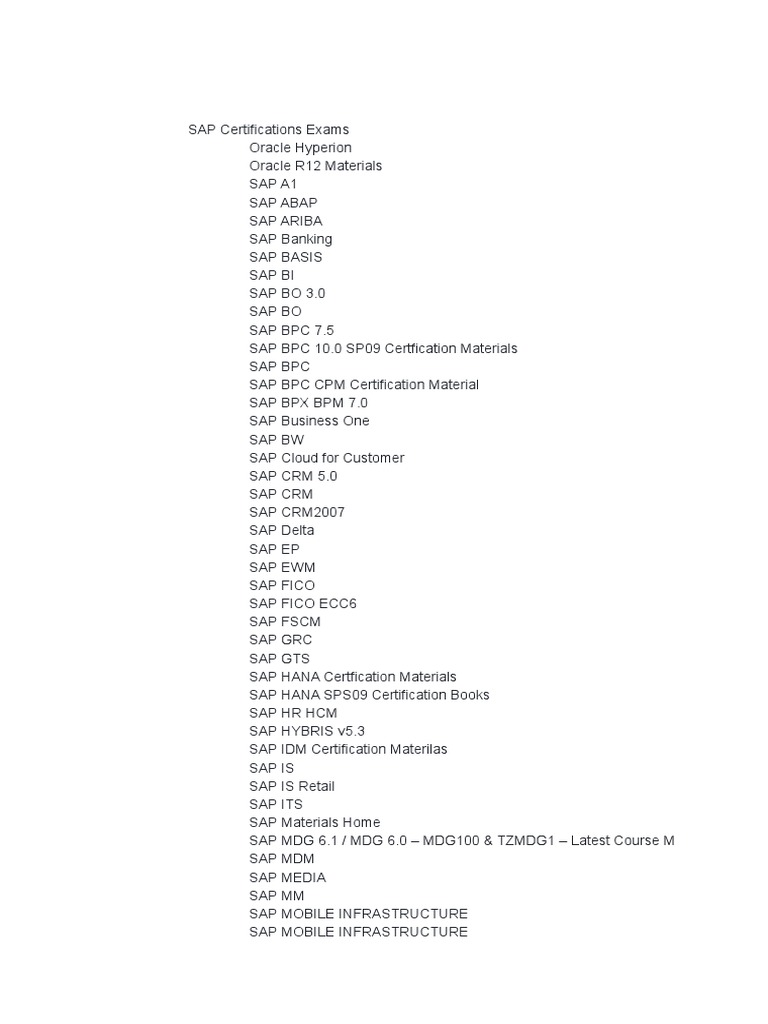 SAP Certification Exams | PDF