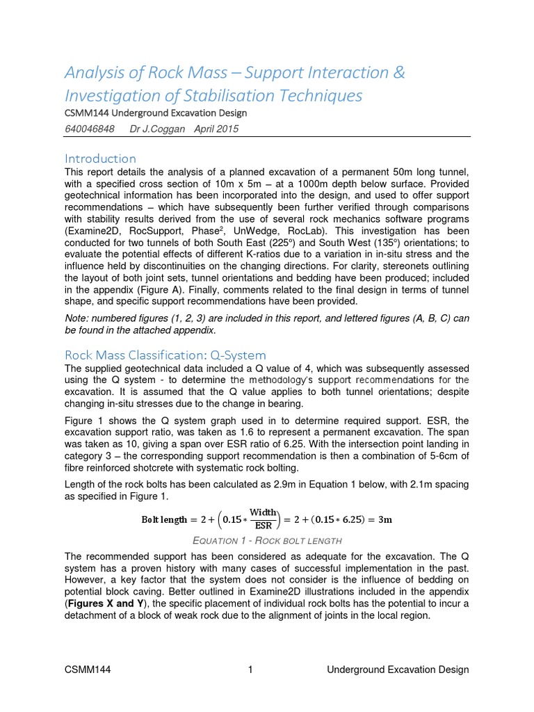 Underground Cavern Design | PDF | Tunnel | Stress (Mechanics)