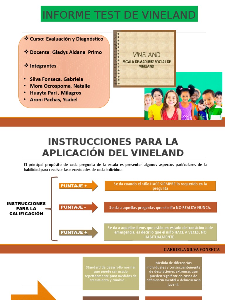 Test de Vineland FINAL | PDF | Sicología | Salud y bienestar
