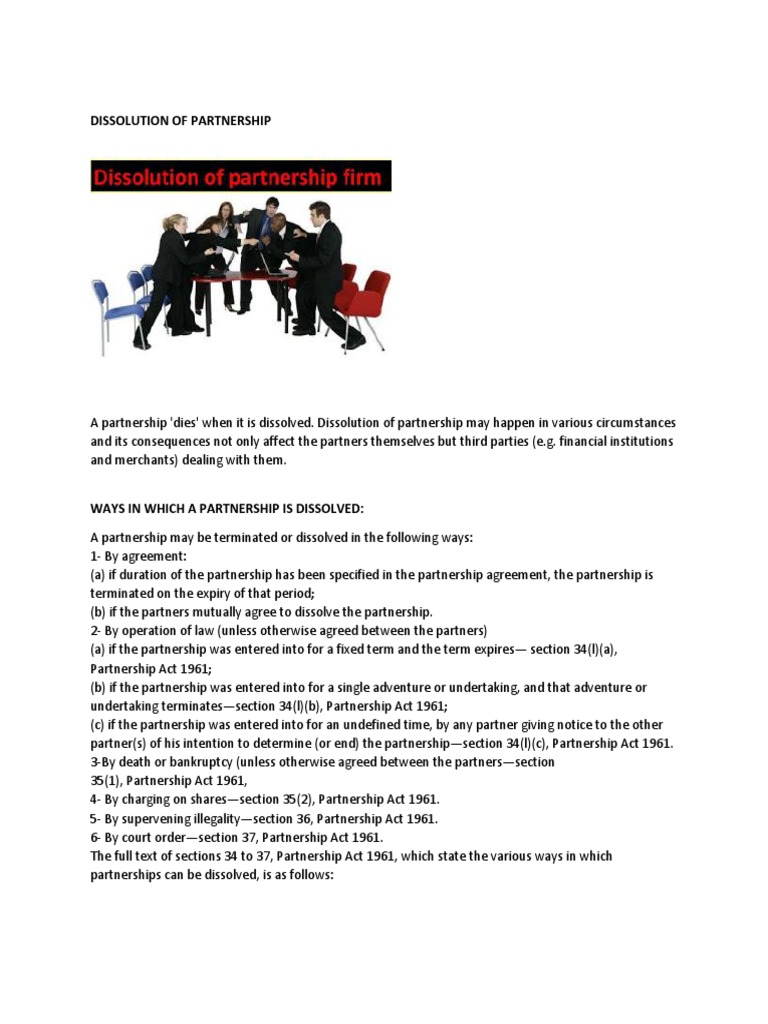 Circumstances of Partnership Dissolution | PDF | Partnership | Bankruptcy