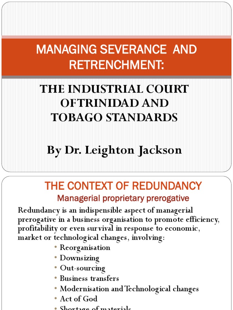 EMPLOYMENT LAW - Managing Severance and Retrenchment by Good Industrial ...