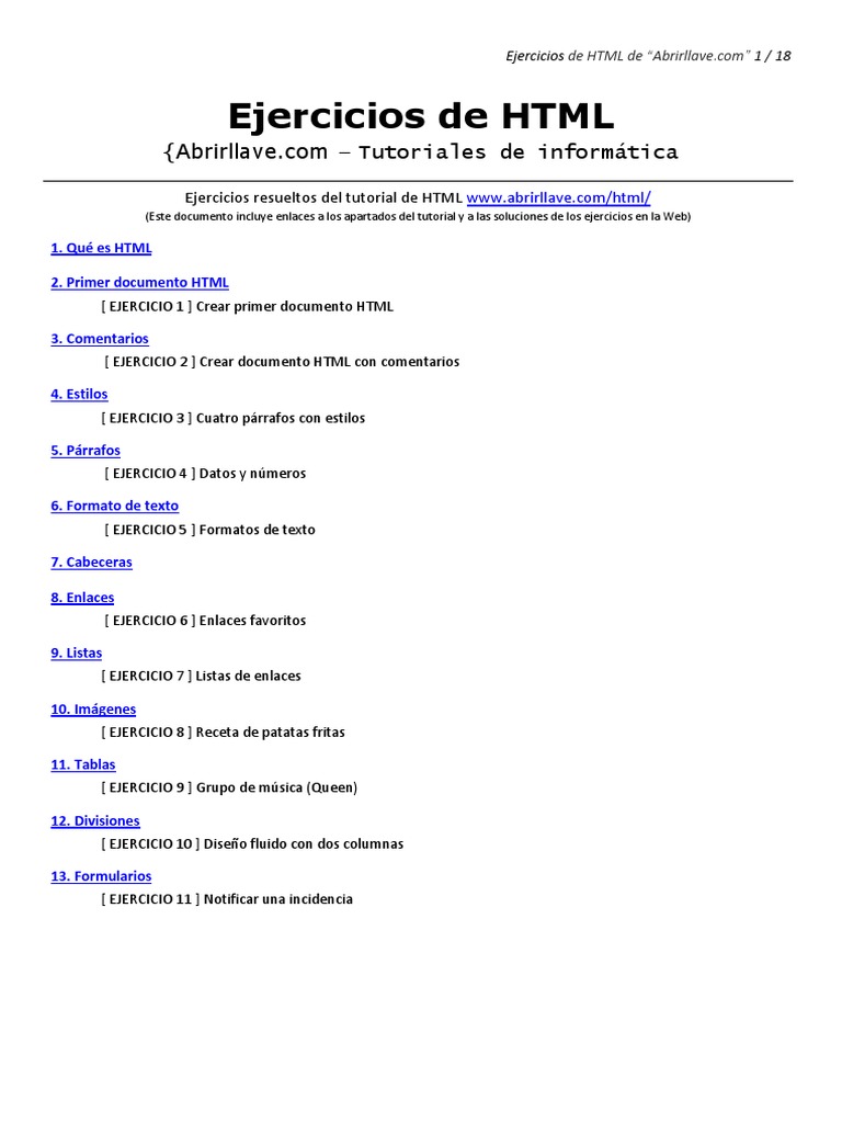 Ejercicios De Html 170209160459 Pdf Pdf Html Hipervínculo